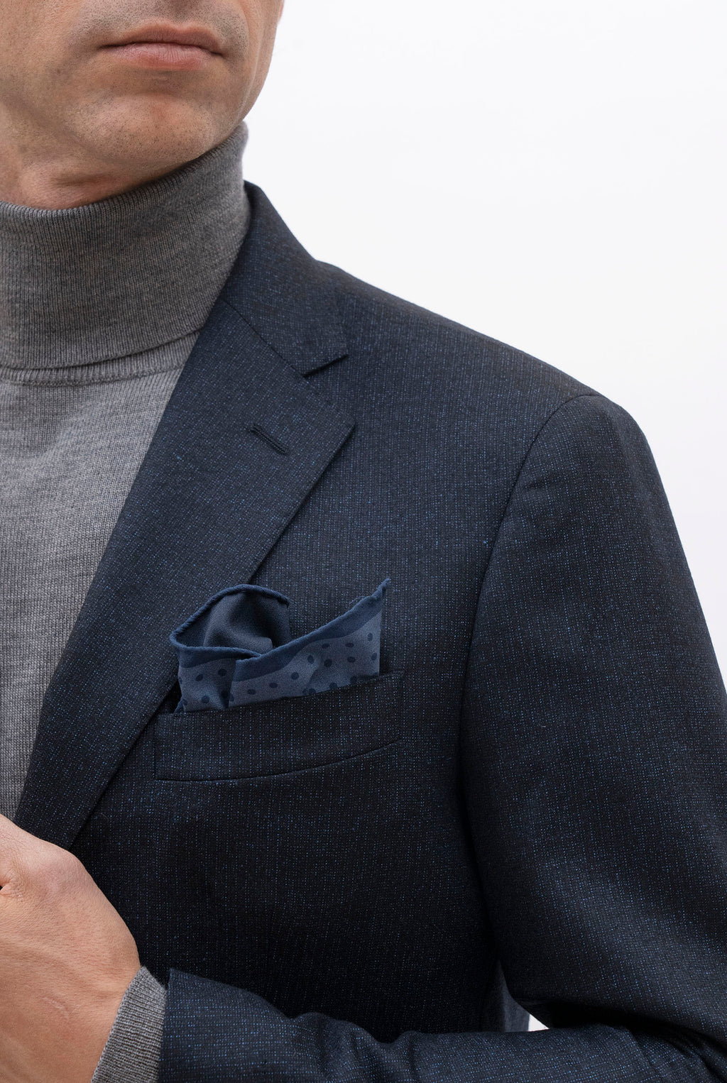 Abito Micro Fantasia in Flanella Pettinata Blu – Modesto Bertotto